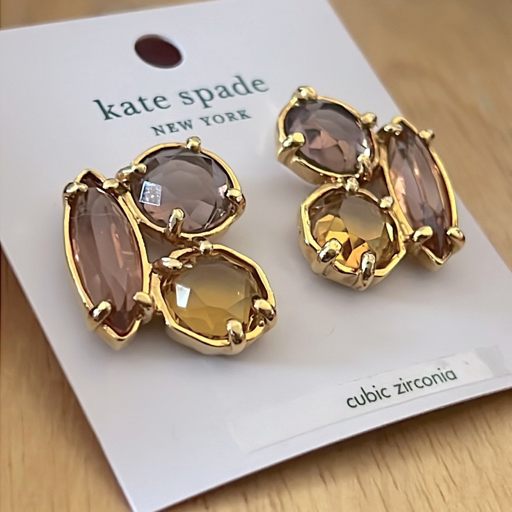 Rare Kate Spade Desert Stone Cluster Earrings - Gem